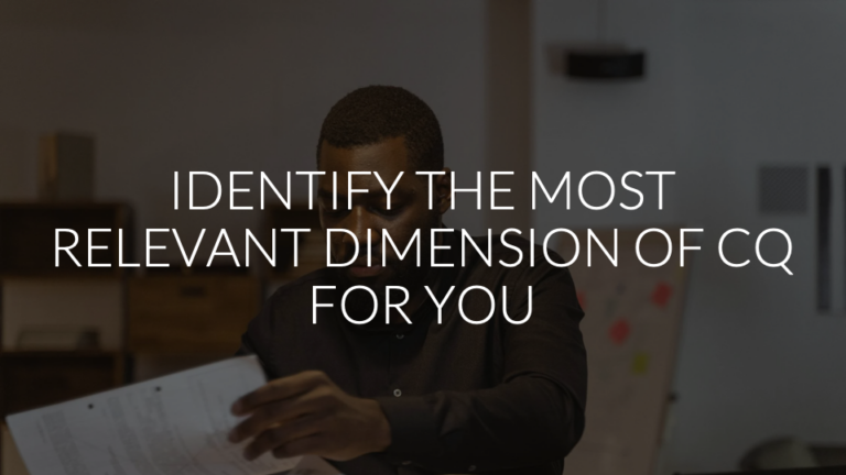 What part of cultural intelligence matters most for you right now ...